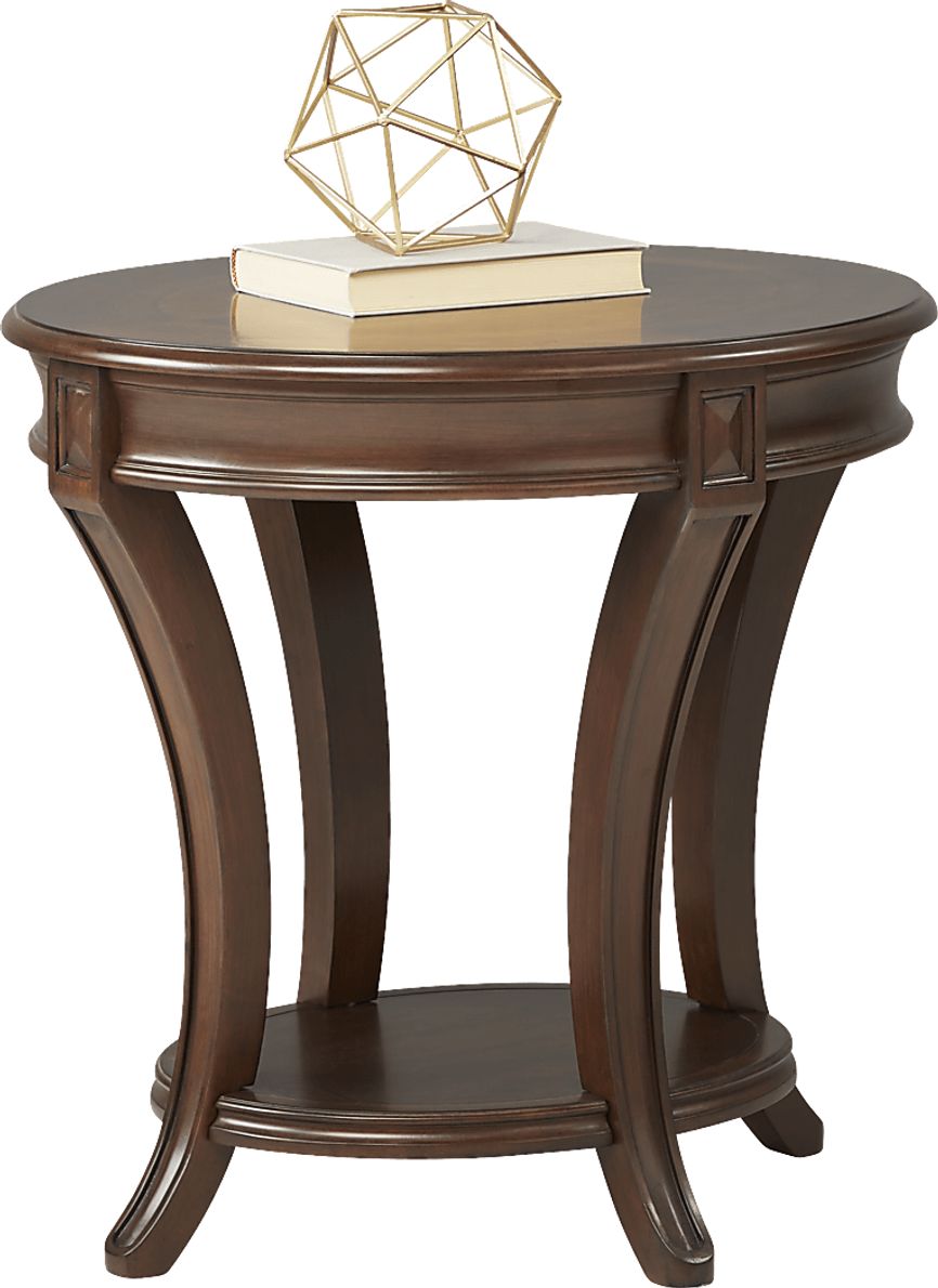Veckerton Brown Cherry Dark Wood End Table - Rooms To Go