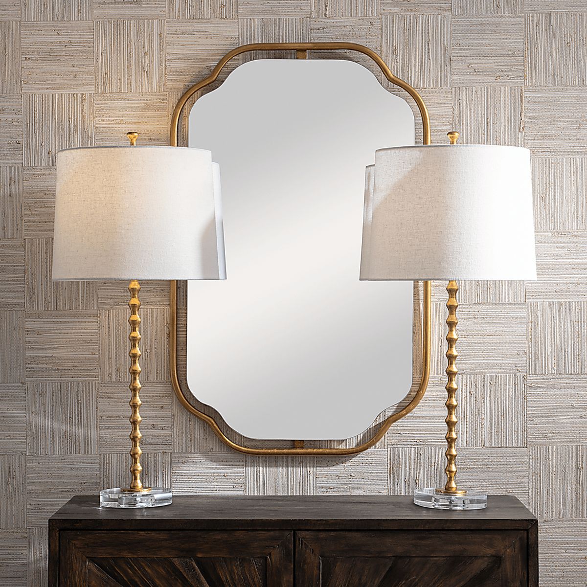 Velarde Way 2 Pc Gold Yellow Set Of Lamps | Rooms to Go