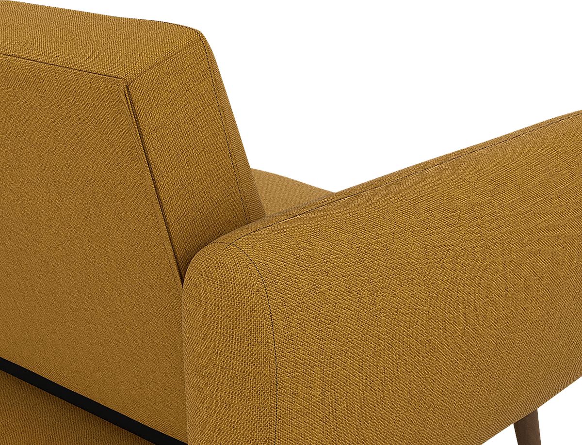 Velron Mustard Yellow Linen Fabric Futon | Rooms to Go