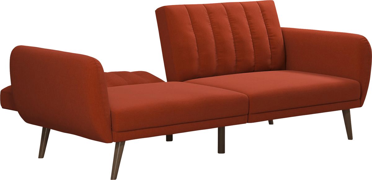 Velron Orange Orange,Red Linen Fabric Futon | Rooms to Go