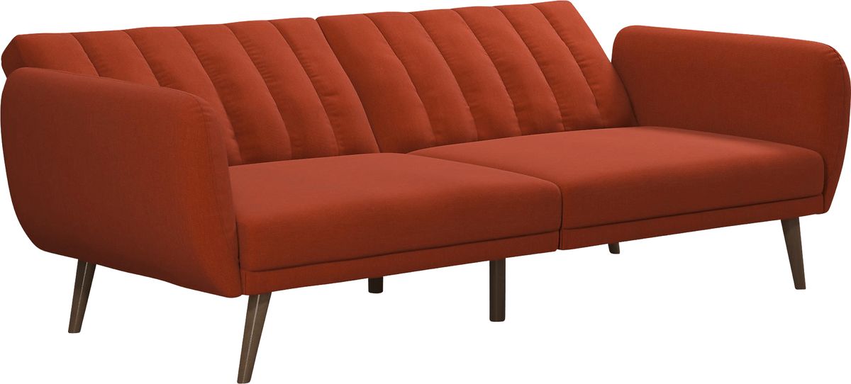 Velron Orange Orange,Red Linen Fabric Futon | Rooms to Go