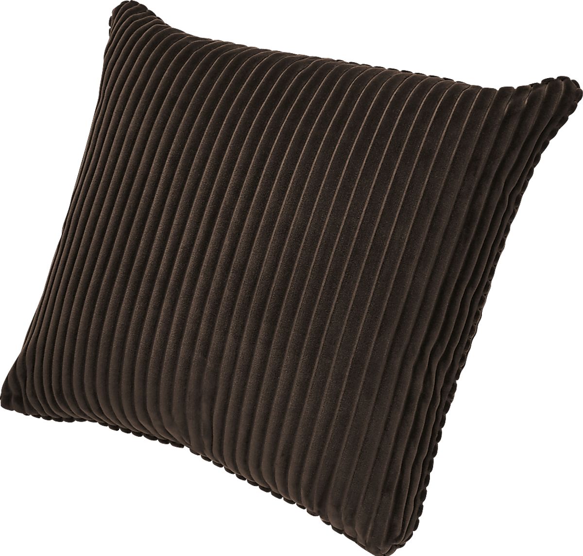 Velvet Cord Chocolate Brown Polyester Fabric Set Of 2 Pillows | Rooms to Go