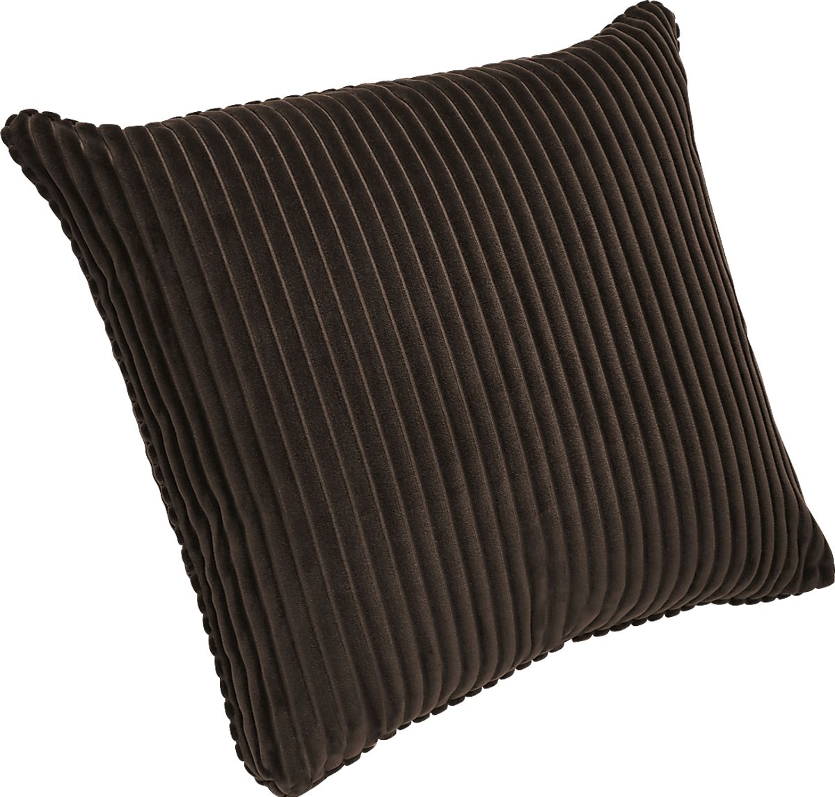 Velvet Cord Chocolate Brown Polyester Fabric Set Of 2 Pillows | Rooms to Go
