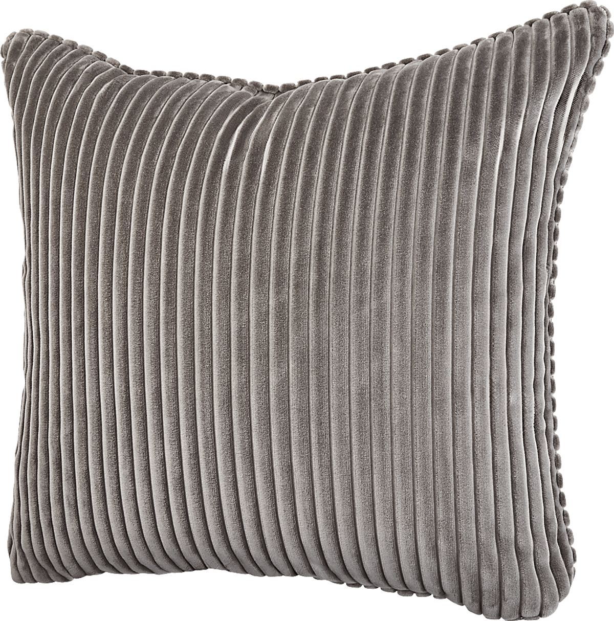 Velvet Cord 2 Pc Smoke Gray Polyester Fabric Pillow | Rooms to Go