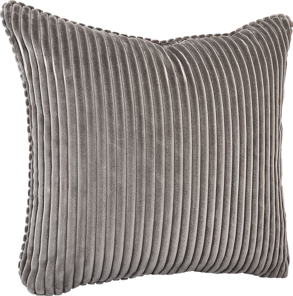 Velvet Cord 2 Pc Smoke Gray Polyester Fabric Pillow | Rooms to Go