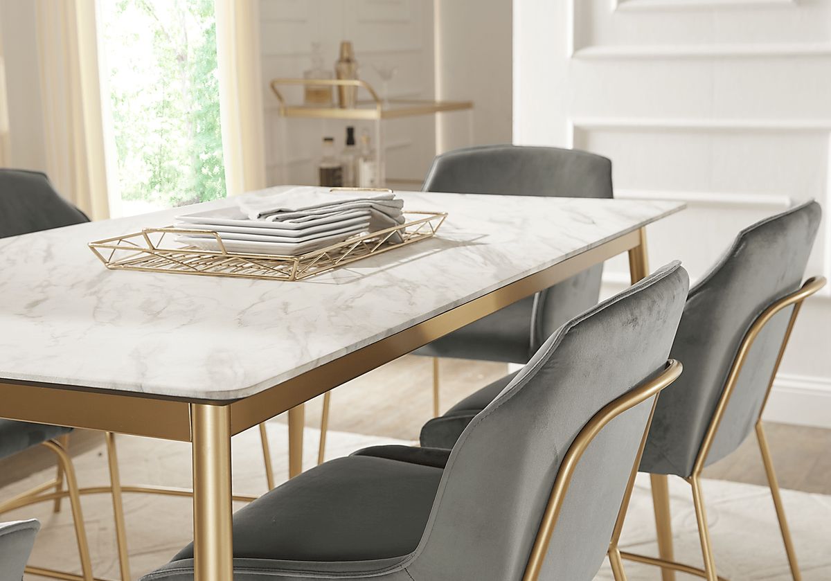 Venetian Court 5 Pc Gold Colors,Metal Teal Blue,Green Dining Room Set ...