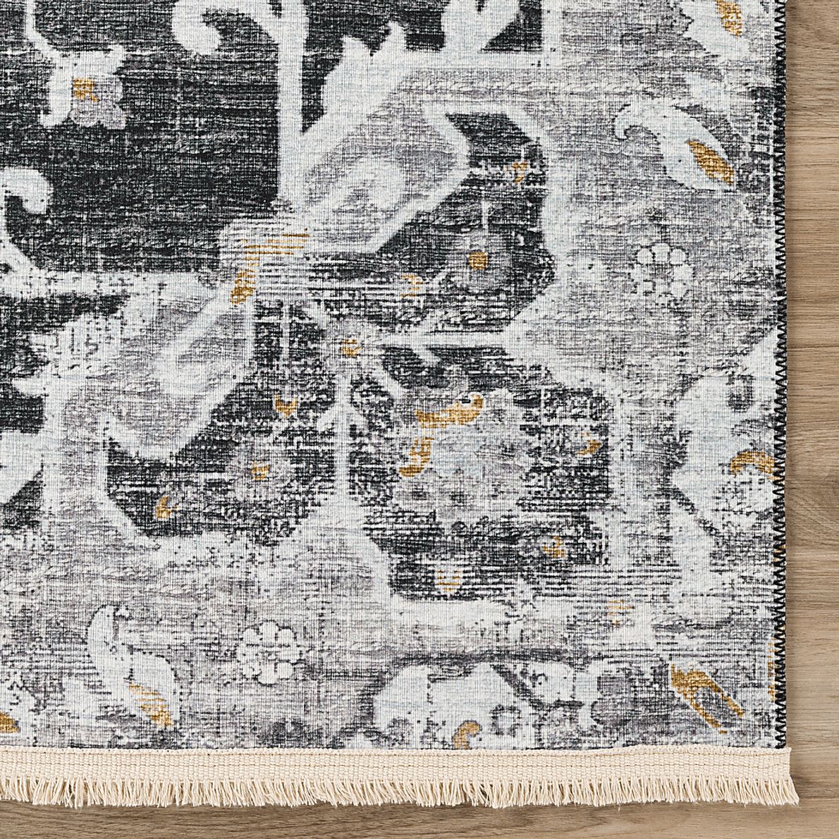 Ventner Black 5' x 8' Rug - Rooms To Go