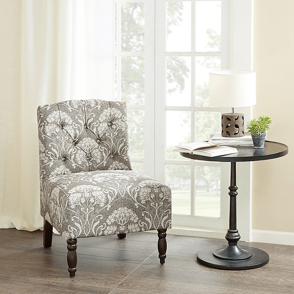 Verandin Taupe Beige Polyester Fabric Accent Chair | Rooms to Go