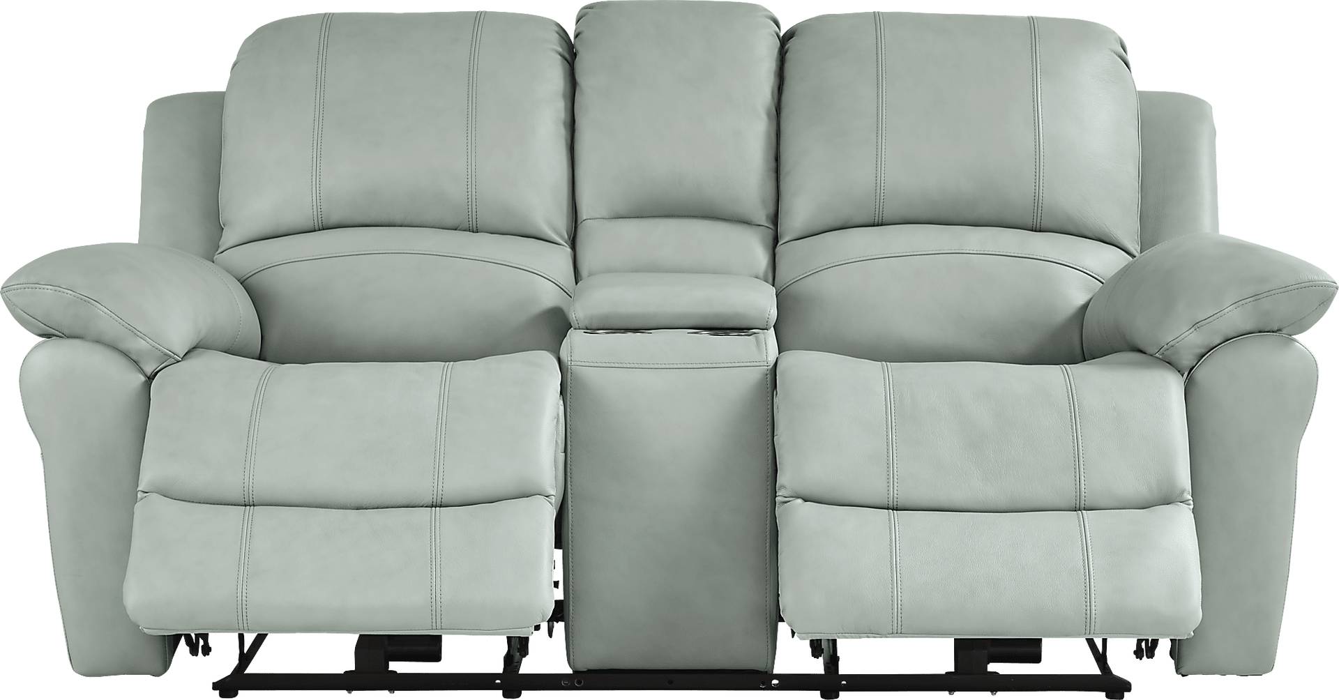 Vercelli Way 5 Pc Aqua Blue Leather Power Reclining Living Room Set ...