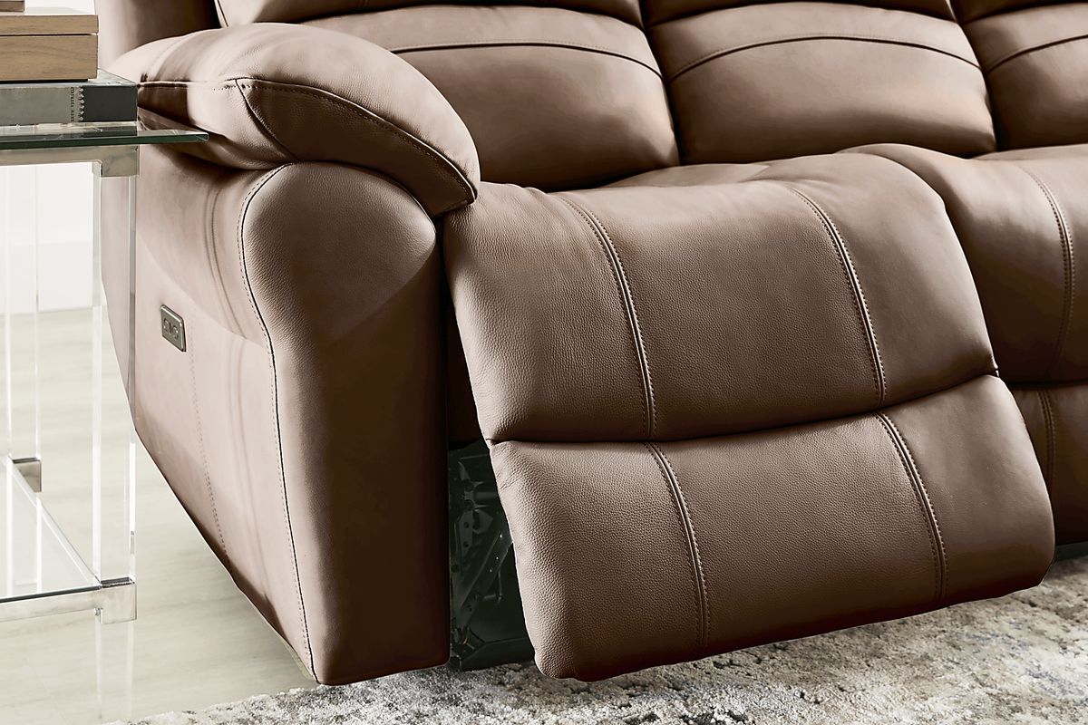 Vercelli Way Brown Leather Power Reclining Sofa | Rooms to Go