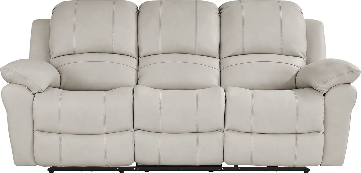 Vercelli Way Stone Beige Leather Non-Power Reclining Sofa | Rooms to Go