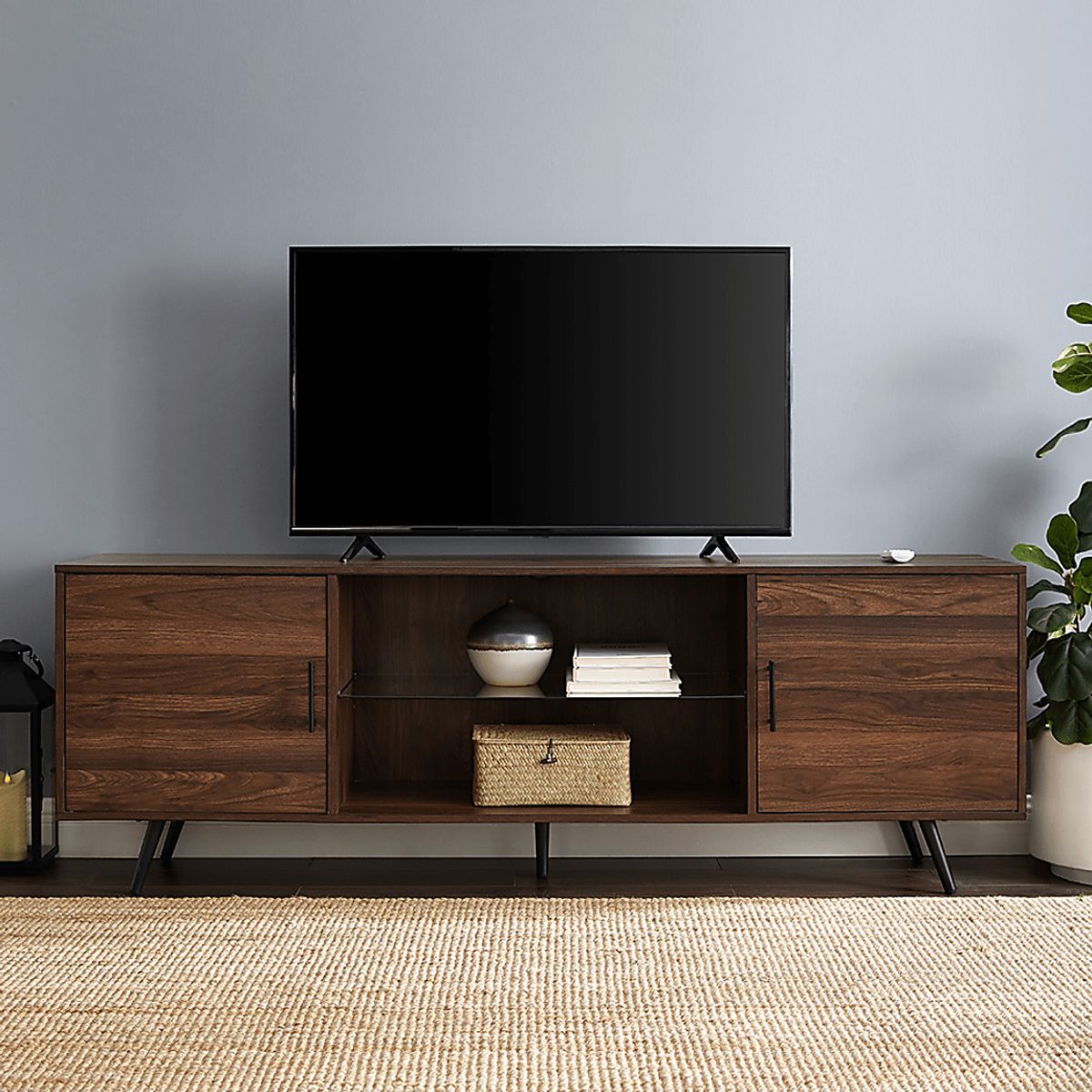 Verlie Walnut Dark Wood 70" Console | Rooms to Go