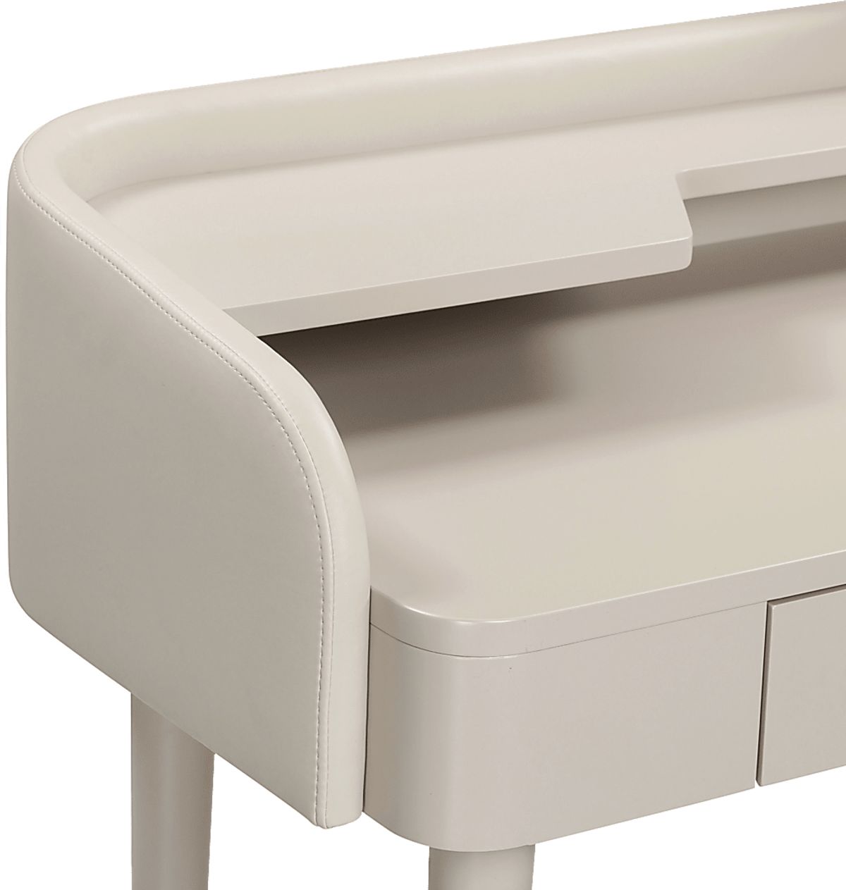 Vermilyea Taupe Beige Polyurethane Fabric Vanity | Rooms to Go