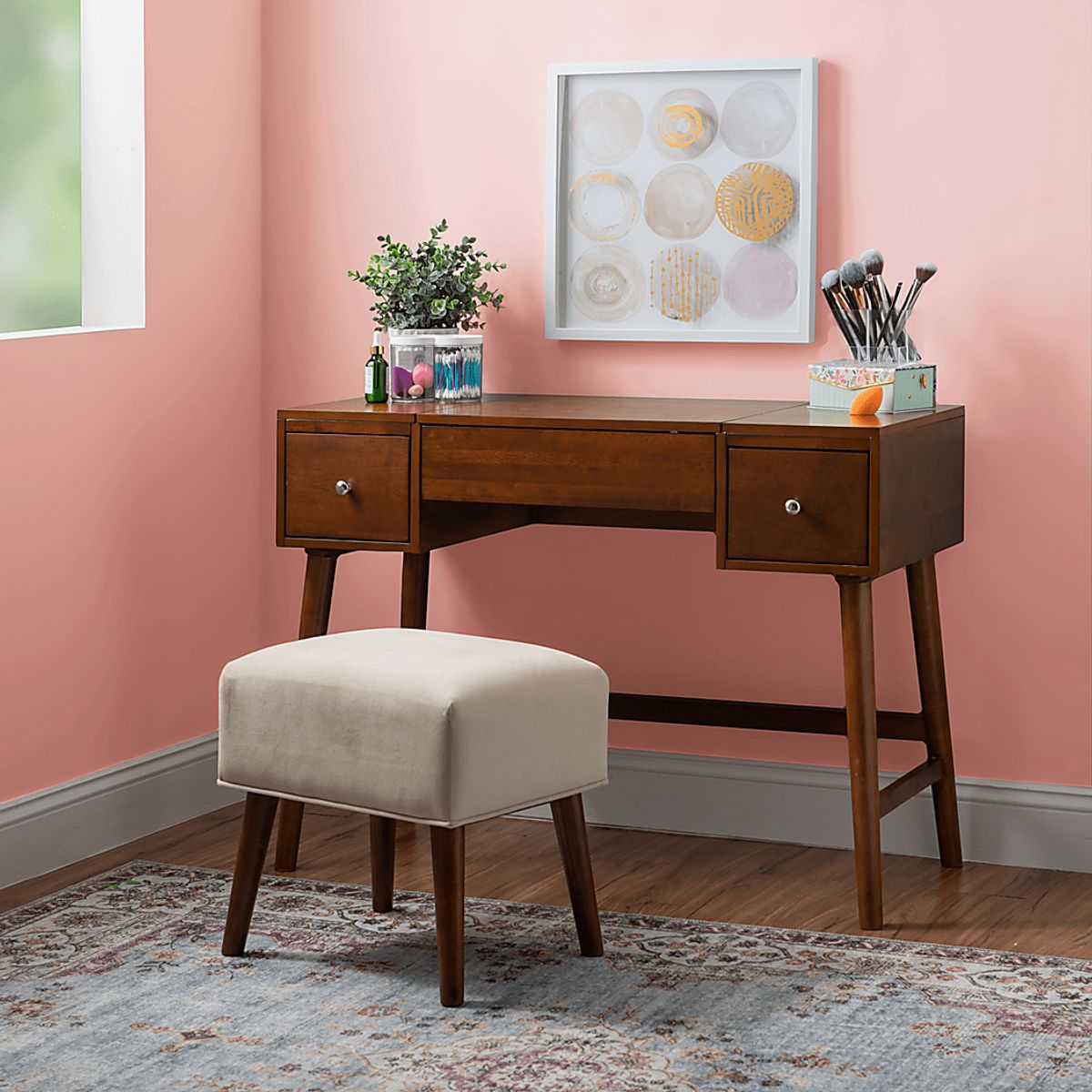 Verplanck Brown Dark Wood Vanity | Rooms to Go