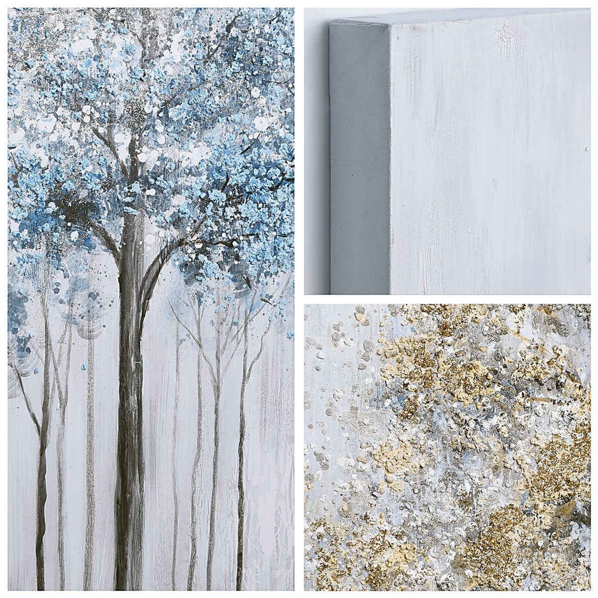 Vichis Gold,Silver Gray,Yellow Wall Art, Set Of 2 | Rooms to Go
