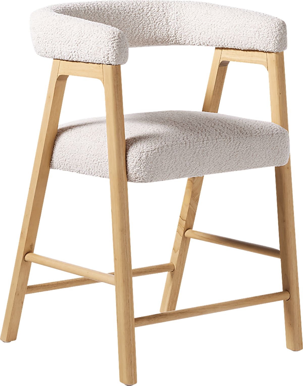 Villandrie II Natural Light Wood Ivory Beige Polyester Fabric Counter ...