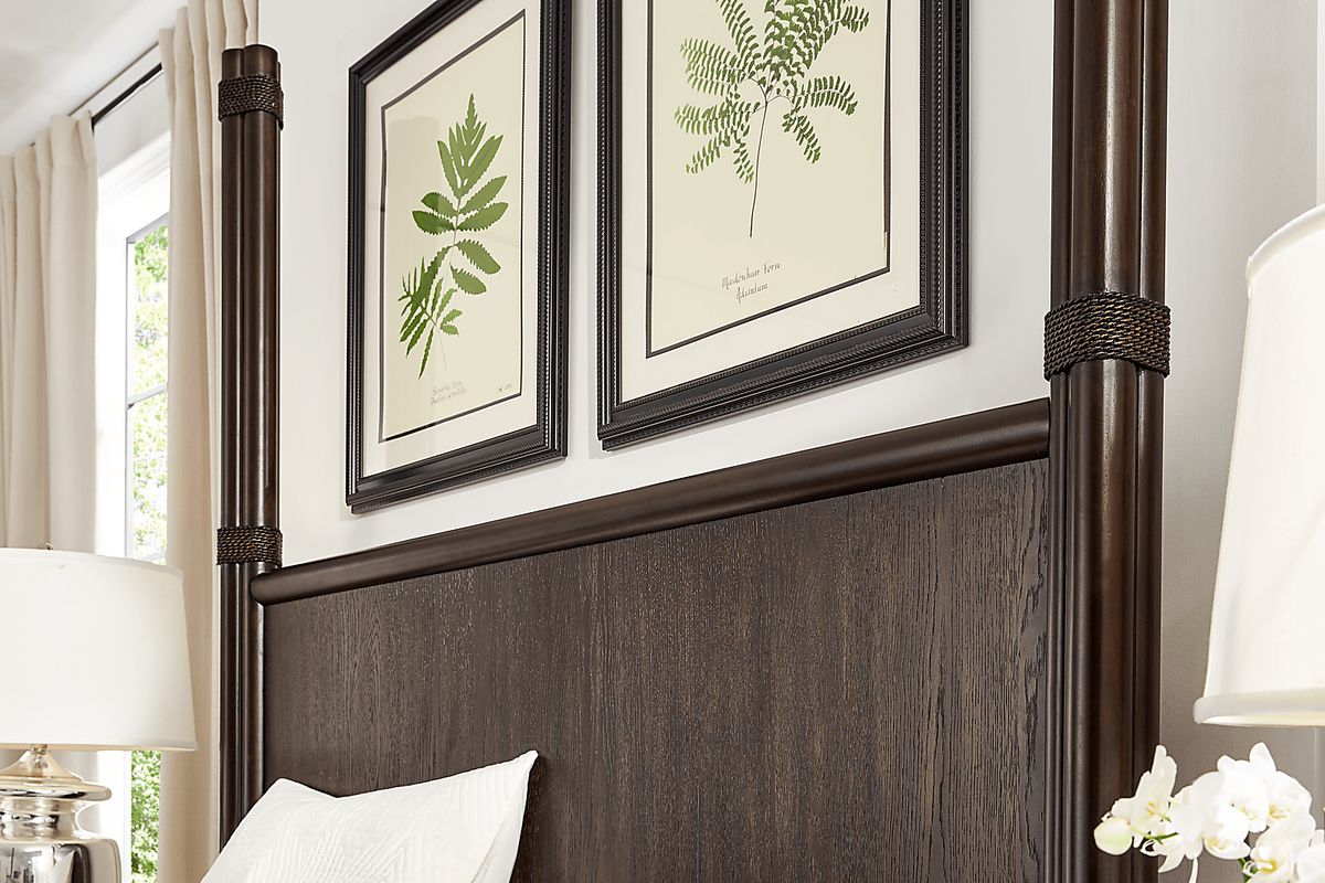 Cindy Crawford Vineyard Estates Brown Dark Wood Microfiber 3 Pc Queen ...