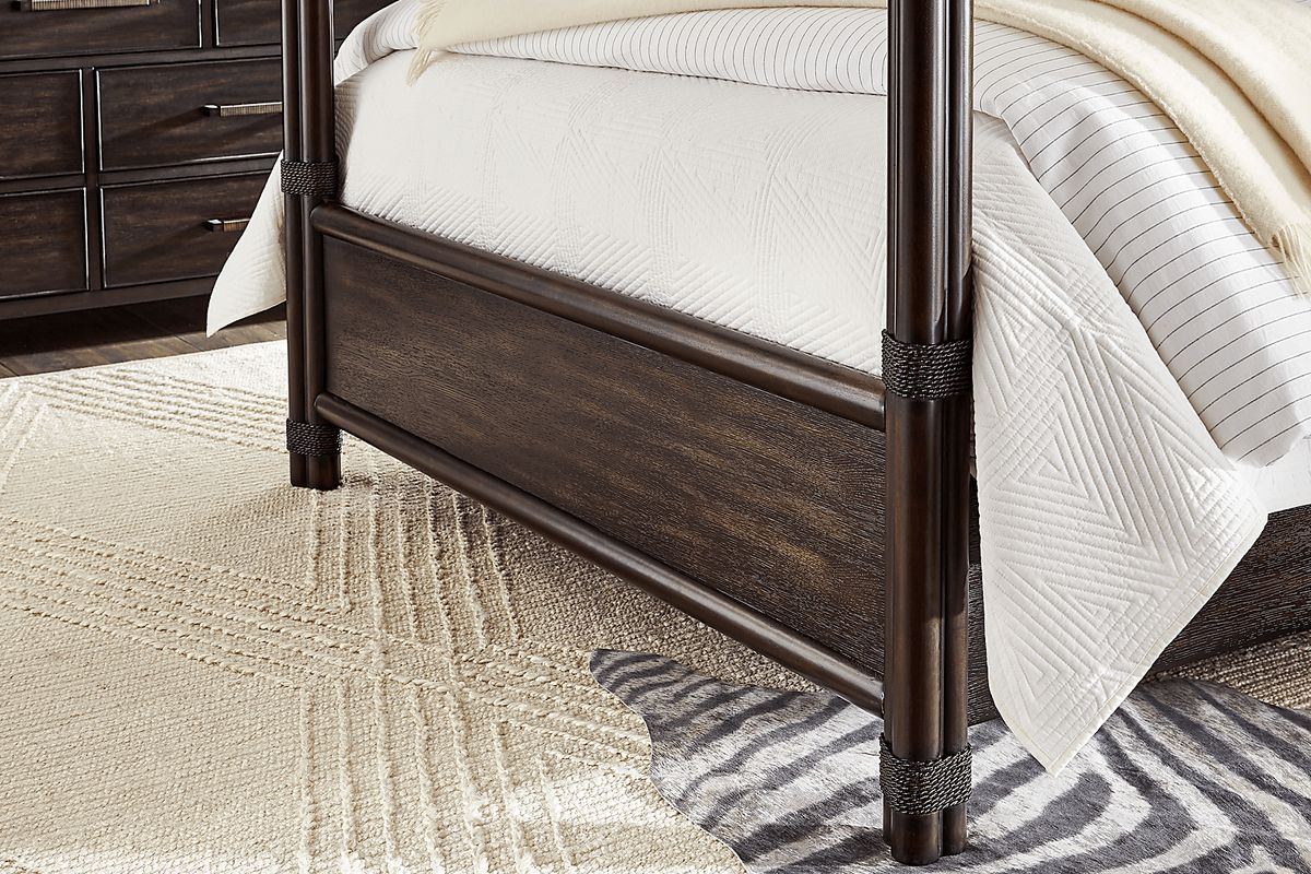 Cindy Crawford Vineyard Estates Brown Dark Wood Microfiber 3 Pc Queen ...