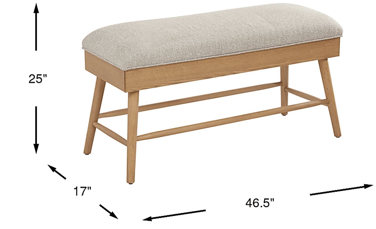 Viola Natural Light Wood Counter Height Bench | Rooms to Go