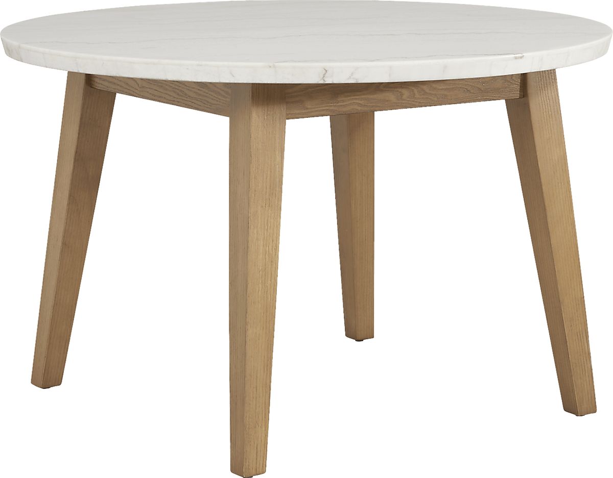 Viola 5 Pc Natural Light Wood Dining Room Set With Round Dining Table ...