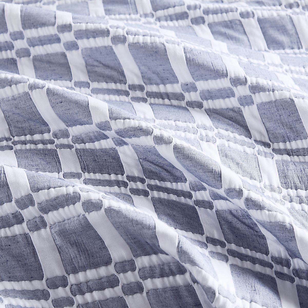 Viriole Indigo Blue Polyester Fabric 3 Pc Full/Queen Coverlet Set ...