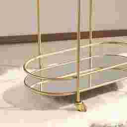 Viscount Gold Colors,Metal Bar Cart | Rooms to Go