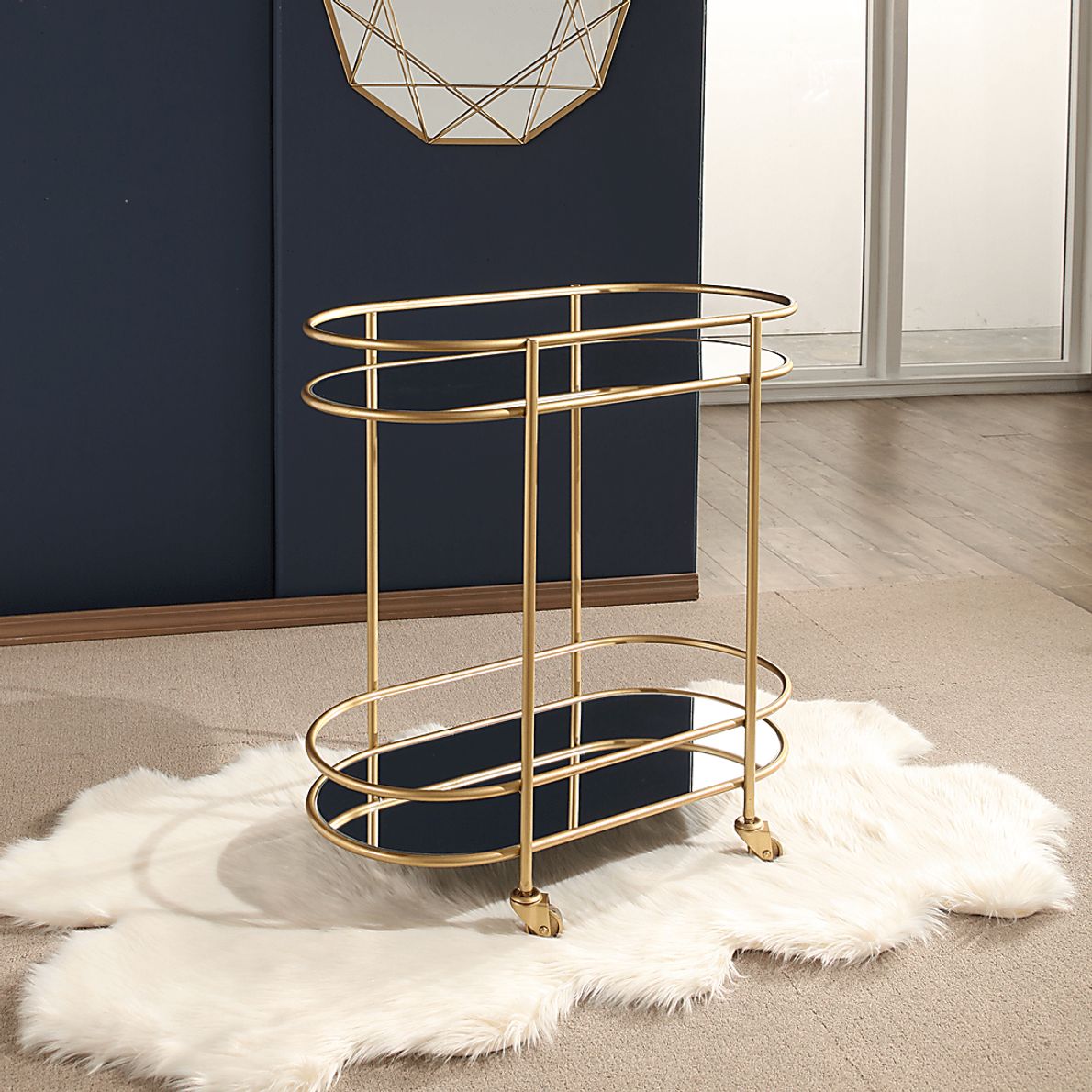 Viscount Gold Bar Cart - Rooms To Go