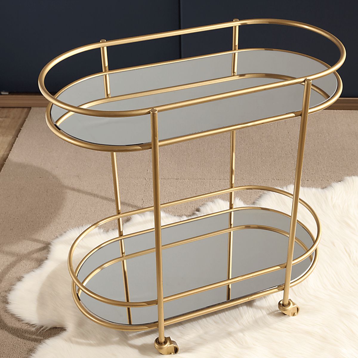 Viscount Gold Colors,Metal Bar Cart | Rooms to Go