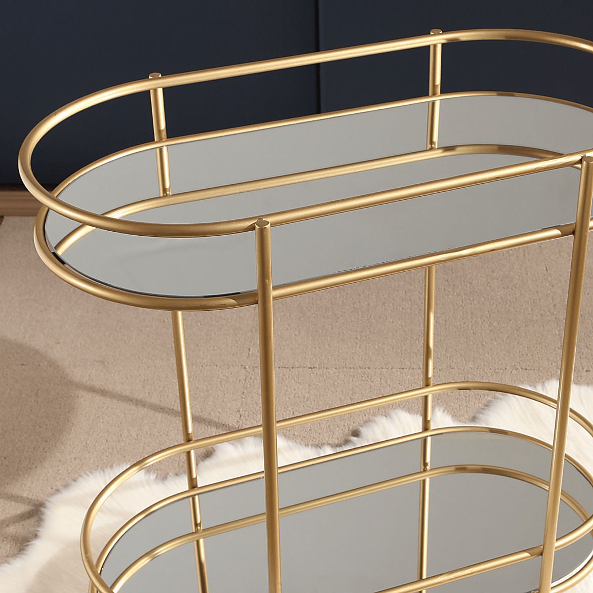 Viscount Gold Colors,Metal Bar Cart | Rooms to Go