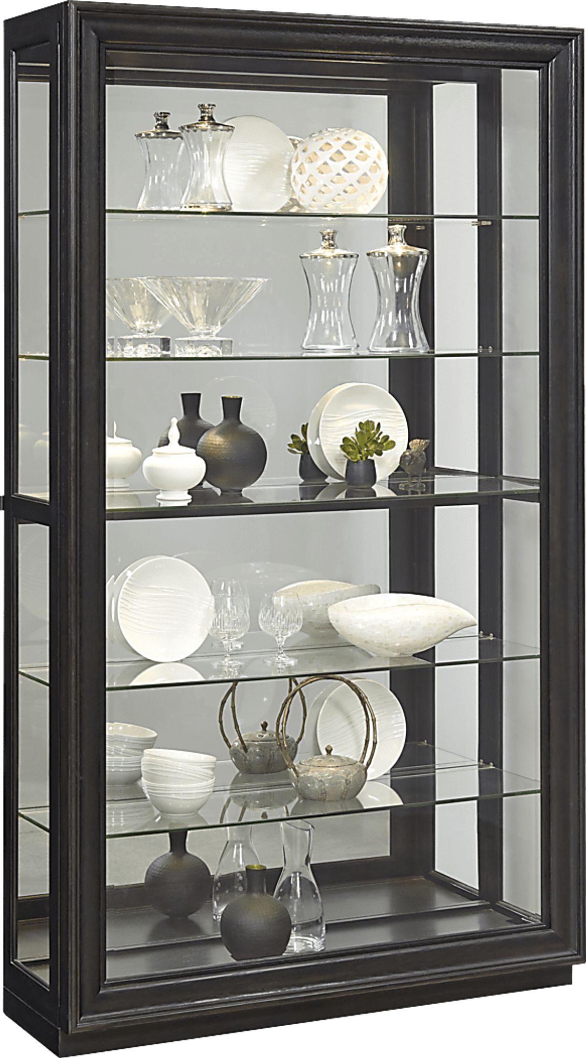 Vorbush Brown Dark Wood Curio | Rooms to Go