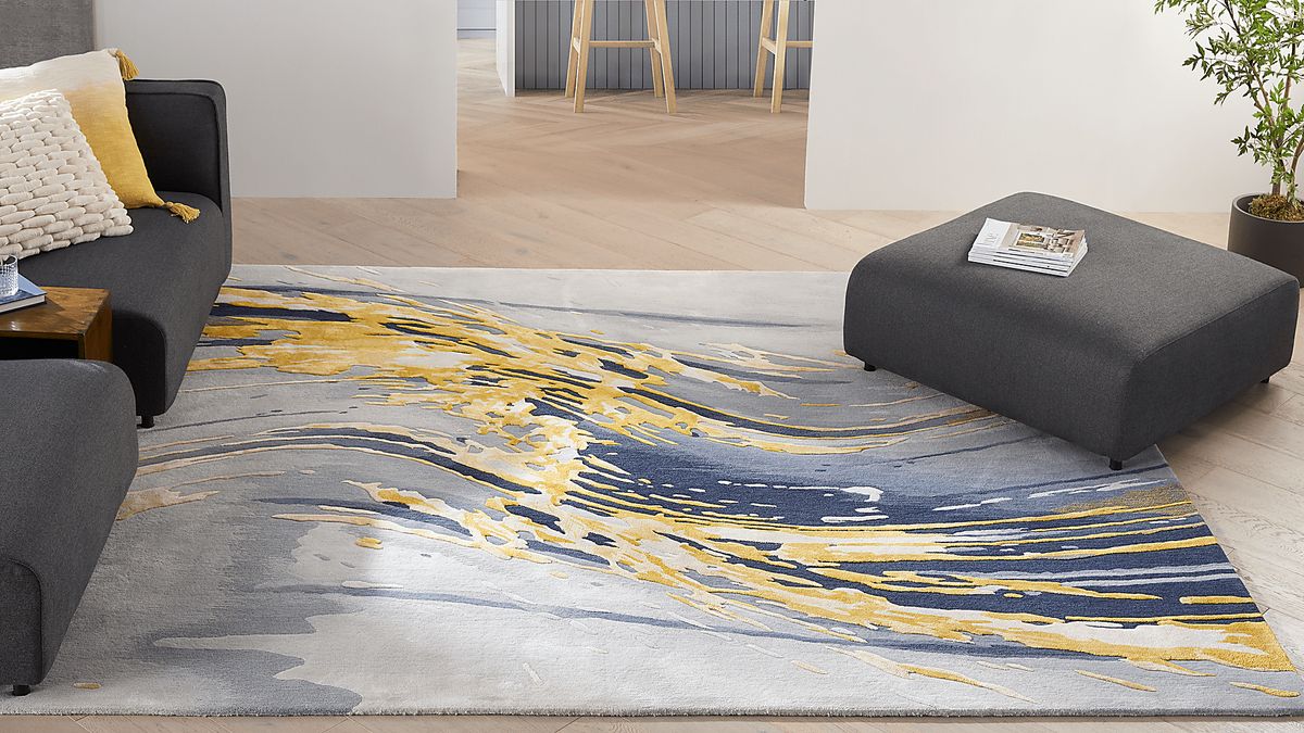 Wagim Gold,Gray Gray,Yellow Rugs | Rooms to Go