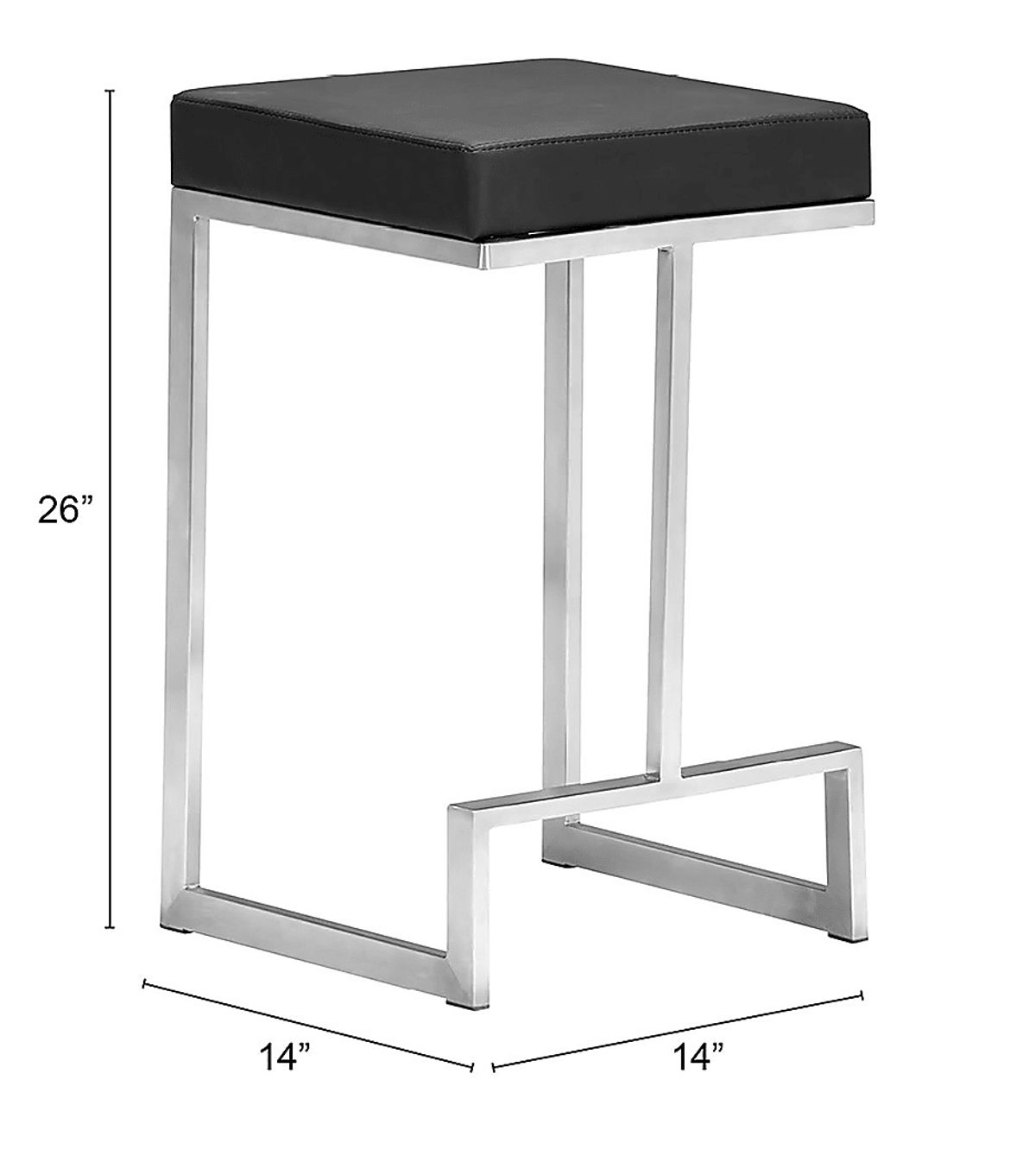 Waldow Silver Gray Black Counter Stool, Set Of 2 | Rooms to Go