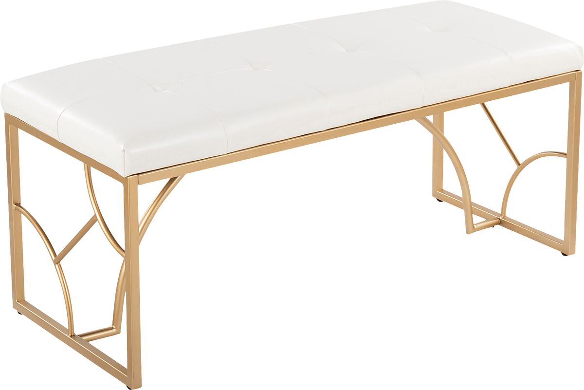 Waldroup I White Accent Bench | Rooms to Go
