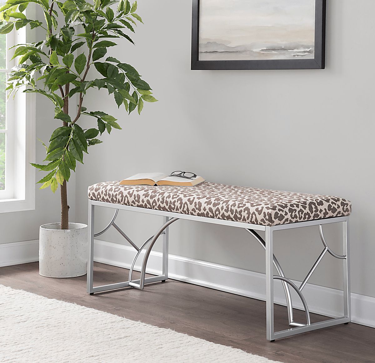 Waldroup II Beige Accent Bench | Rooms to Go