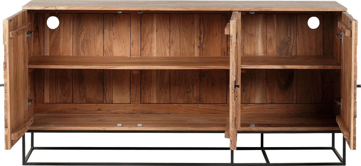 Walkercrest Natural Light Wood Credenza | Rooms to Go