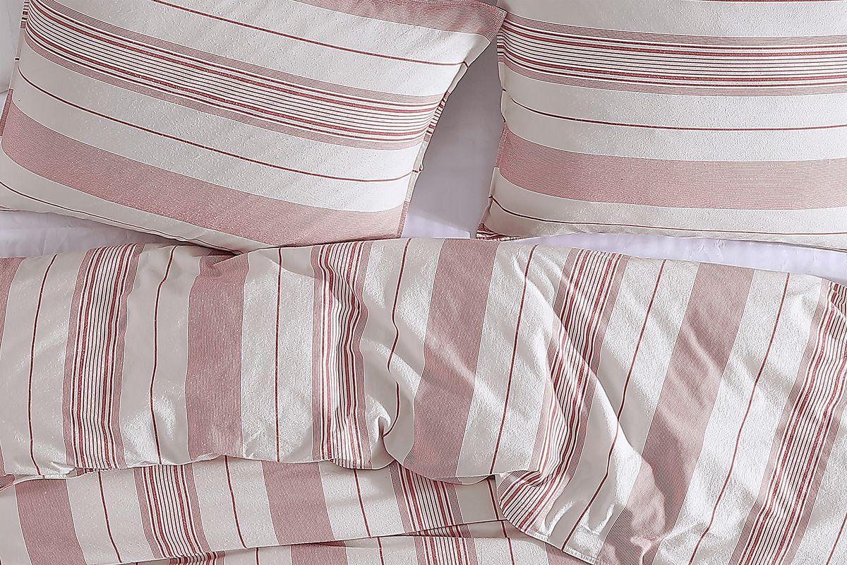 Wallington Ivory,Red Beige,Red Cotton,Polyester Fabric 3 Pc Queen ...