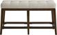 Walstead Place Brown Dark Wood Beige Fabric Bench - Rooms To Go