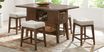 Walstead Place 5 Pc Brown Dark Wood Beige Dining Room Set With Counter ...