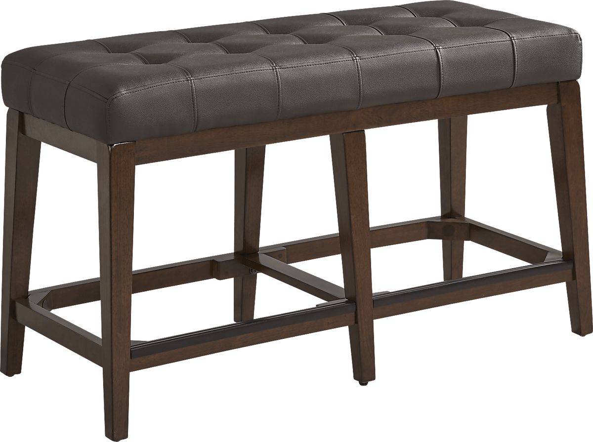 Walstead Place Brown Dark Wood Fabric Bench | Rooms to Go