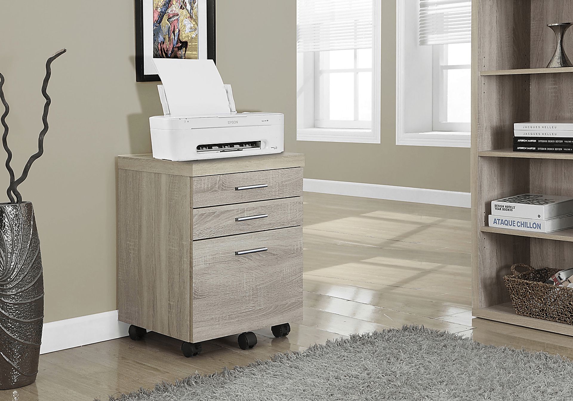 Wampton Natural Light Wood File Cabinet | Rooms to Go