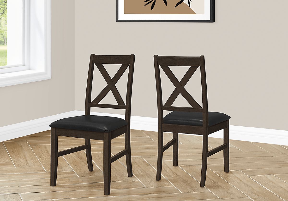 Wansley II Espresso Dark Wood Side Chair, Set Of 2 | Rooms to Go