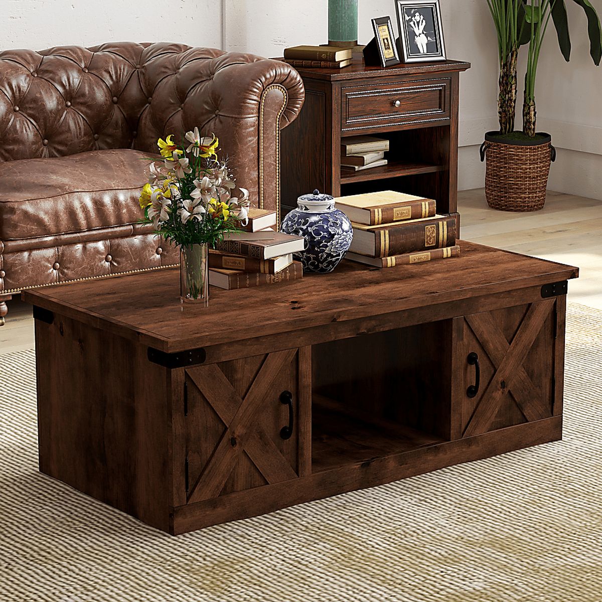Wapegue Brown Dark Wood Cocktail Table | Rooms to Go
