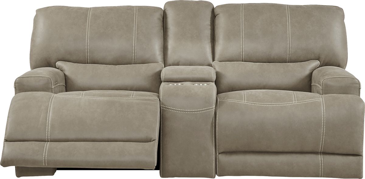 Warrendale 2 Pc Beige Microfiber Power Reclining Living Room Set With ...
