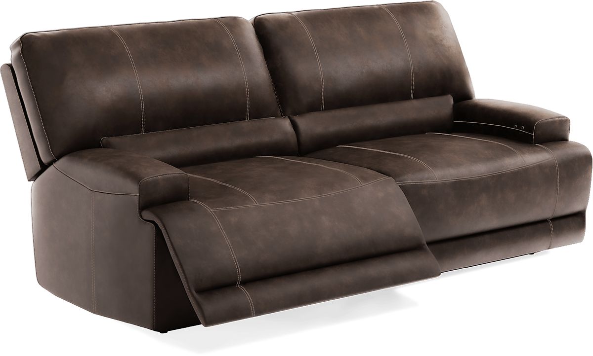 Warrendale Chocolate Brown Microfiber Power Reclining Sofa | Rooms to Go