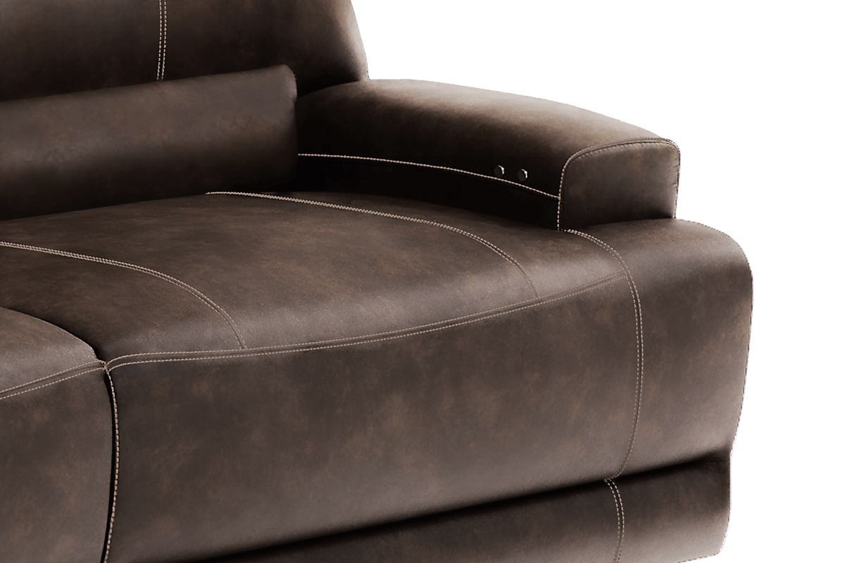 Warrendale Chocolate Brown Microfiber Power Reclining Sofa | Rooms to Go