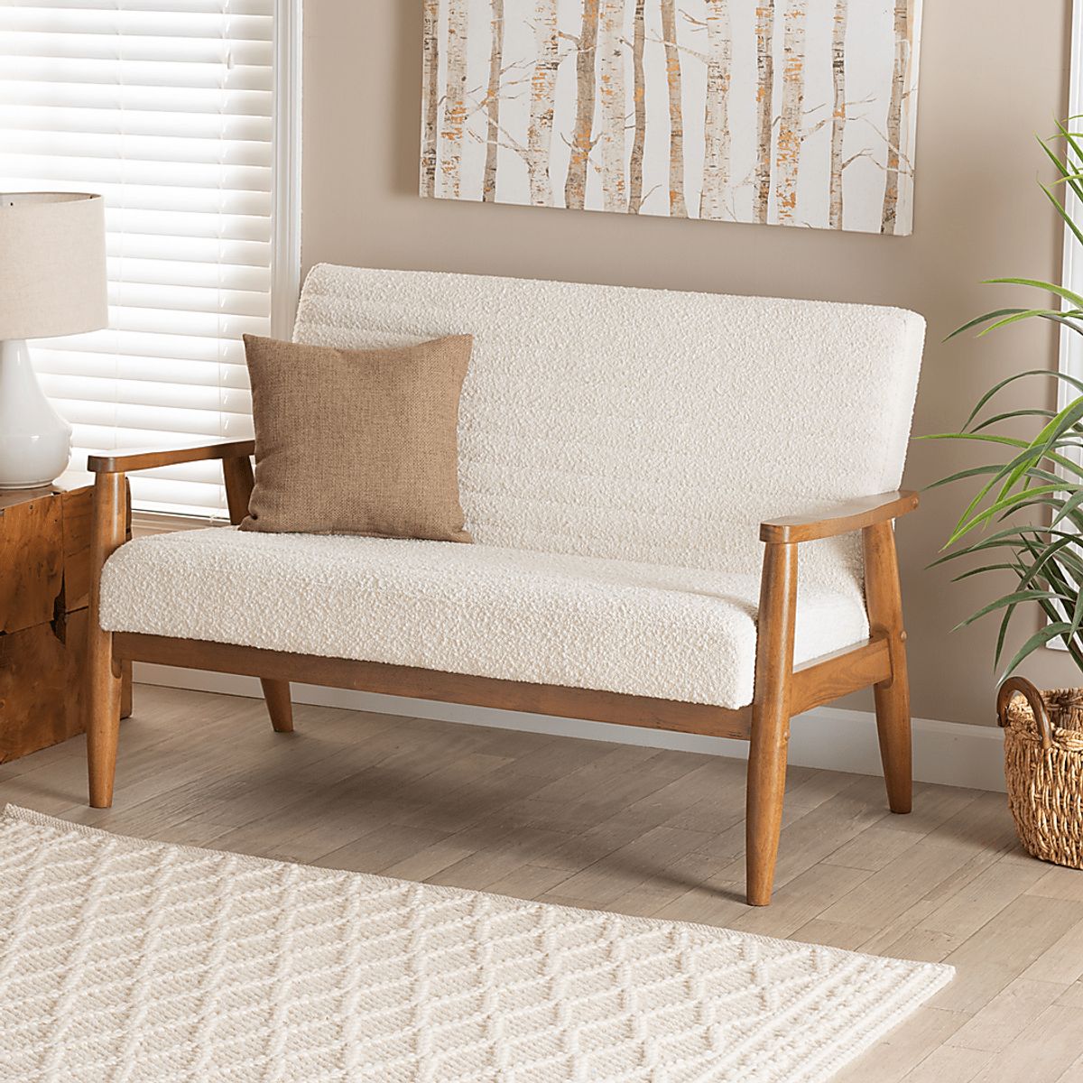 Washakie Walnut Dark Wood Brown Polyester Fabric Loveseat | Rooms to Go