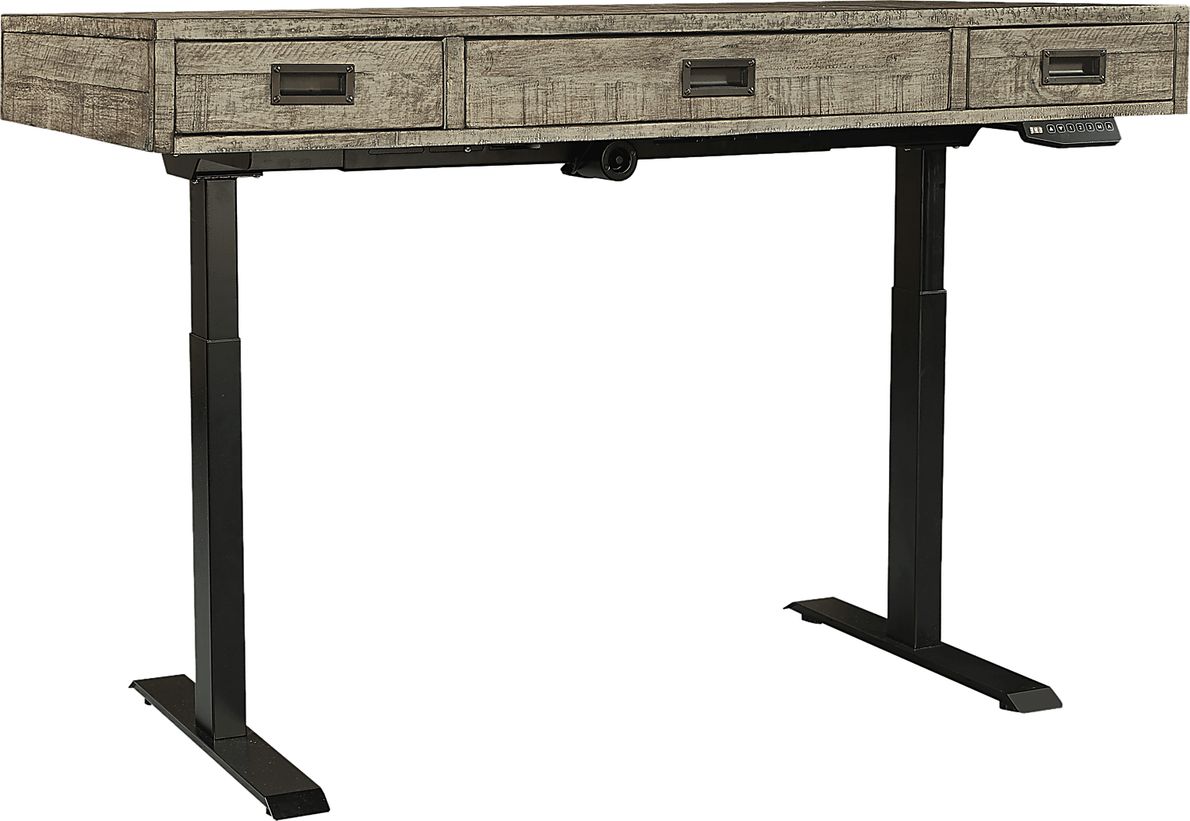Water Mill Gray Adjustable Desk - Rooms To Go
