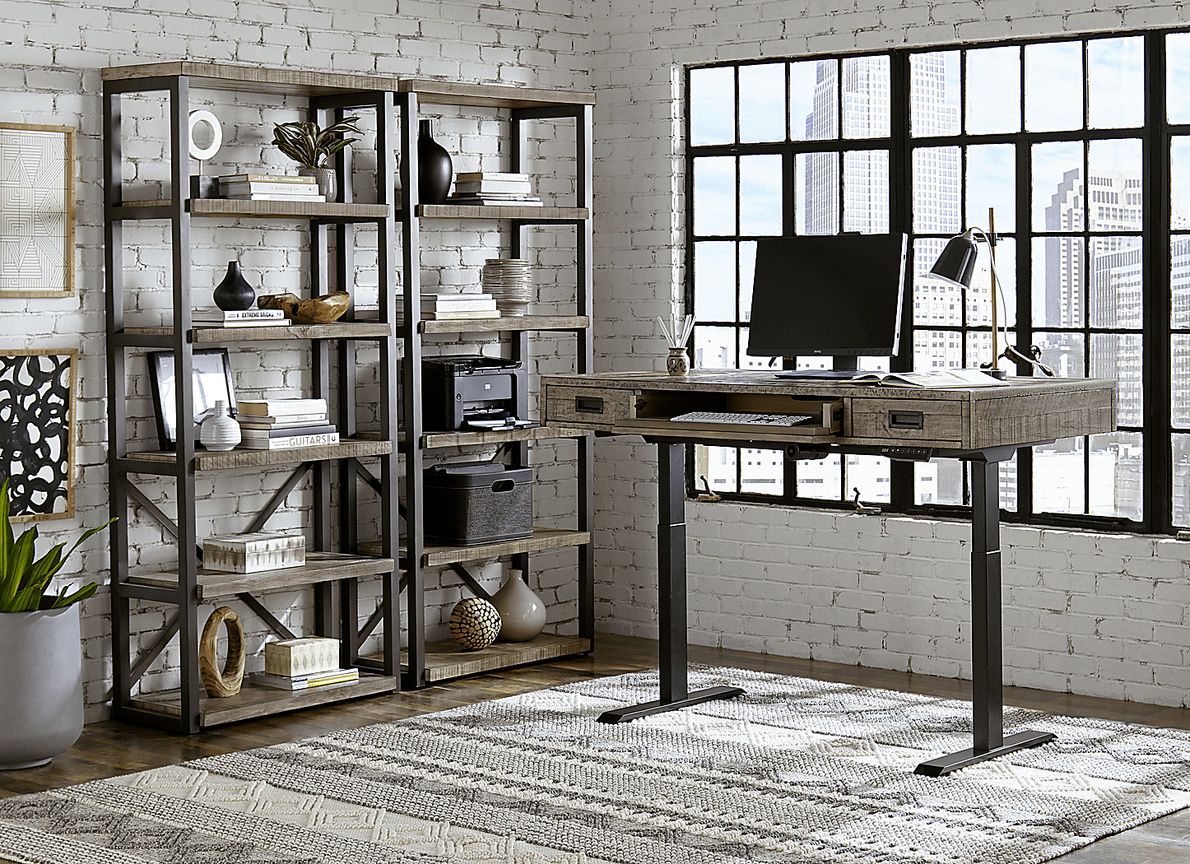 Water Mill Gray Adjustable Desk - Rooms To Go