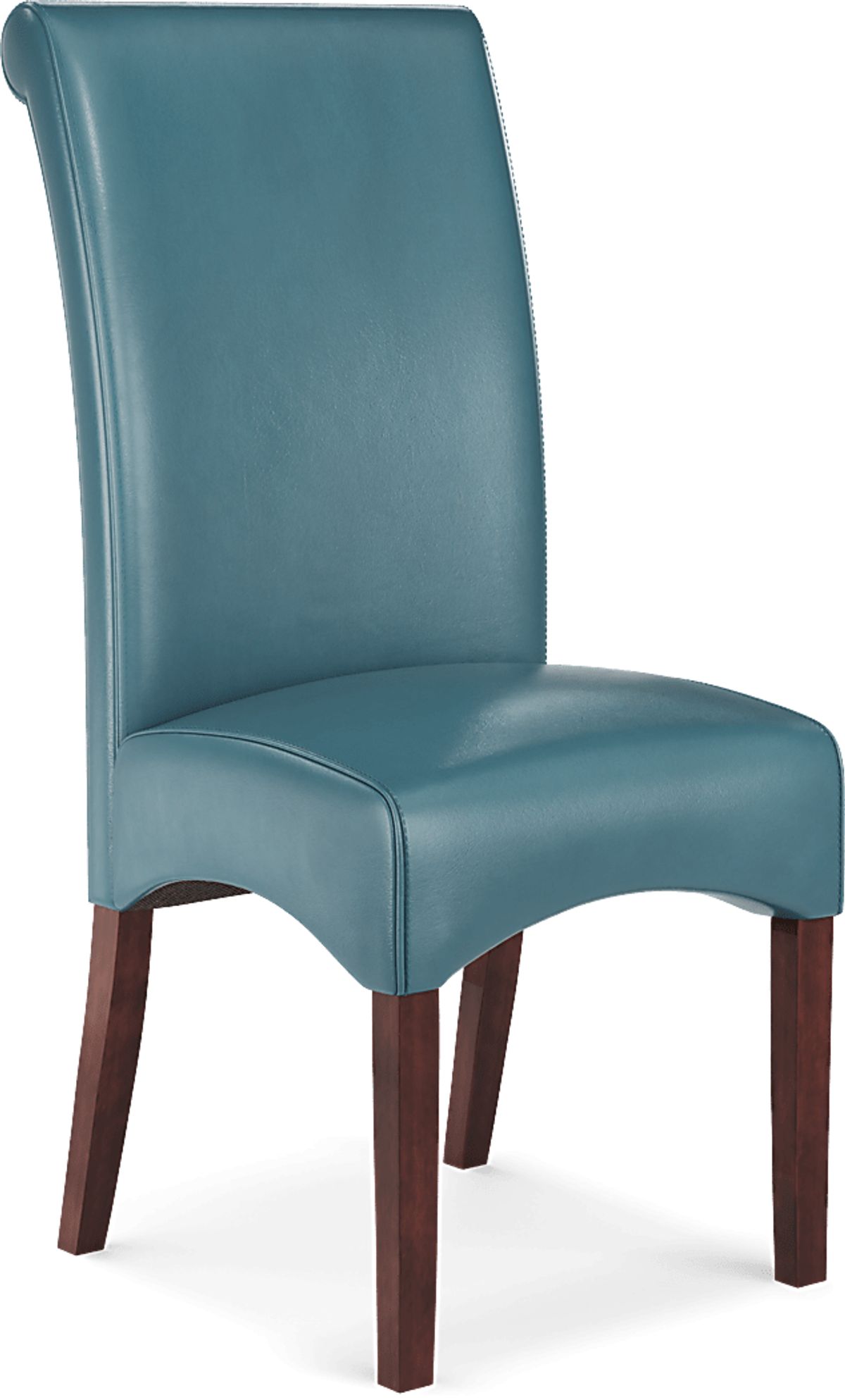 Watercolor Merlot Dark Wood Aqua Blue Side Chair | Rooms to Go