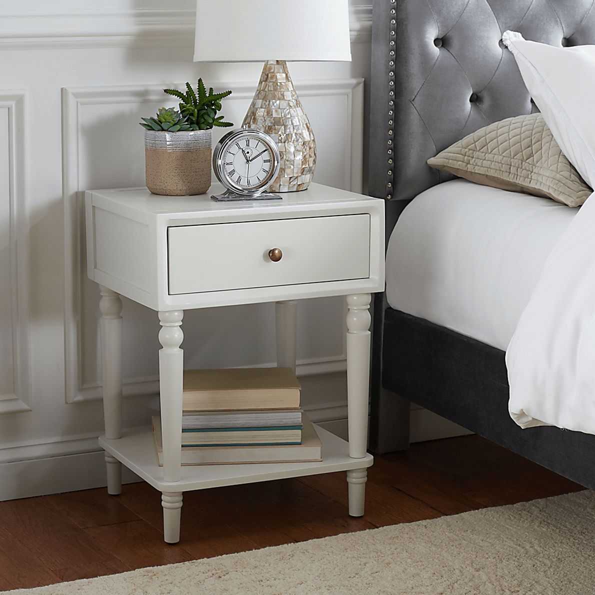 Wateree Off-White Nightstand - Rooms To Go